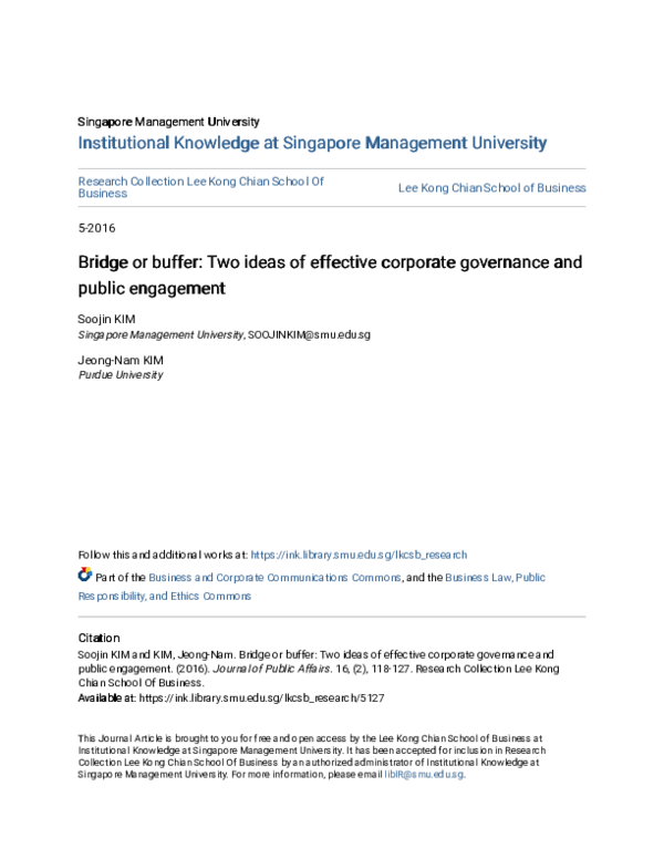 (PDF) Bridge or buffer: two ideas of effective corporate governance and ...