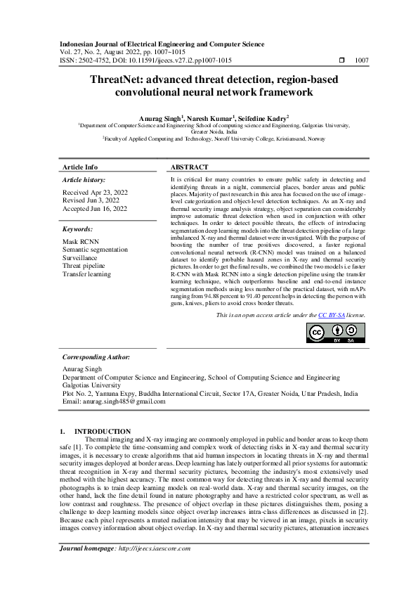 Pdf Threatnet Advanced Threat Detection Region Based Convolutional