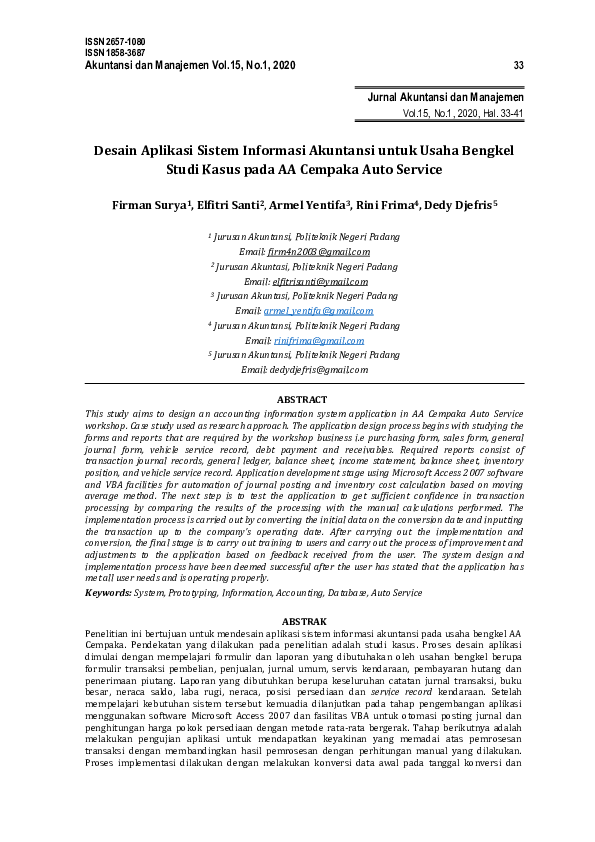 (PDF) Desain Aplikasi Sistem Informasi Akuntansi untuk Usaha Bengkel ...