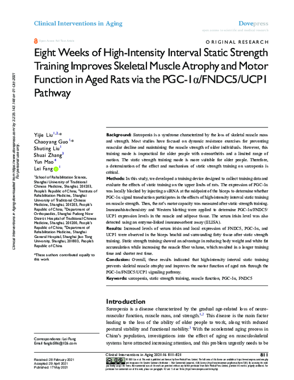 (PDF) Eight Weeks of High-Intensity Interval Static Strength Training Improves Skeletal Muscle ...