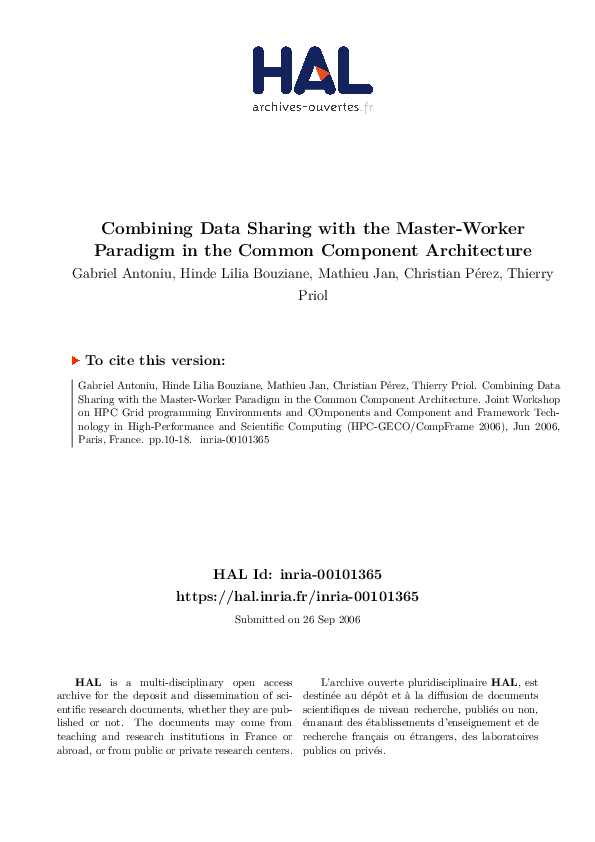 (PDF) Combining data sharing with the master–worker paradigm in the ...