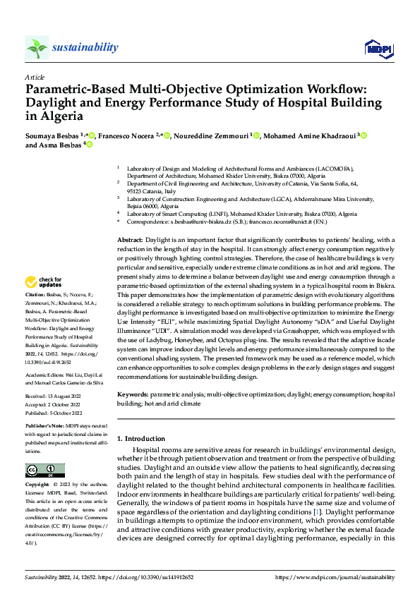 (PDF) Parametric-Based Multi-Objective Optimization Workflow: Daylight and Energy Performance ...