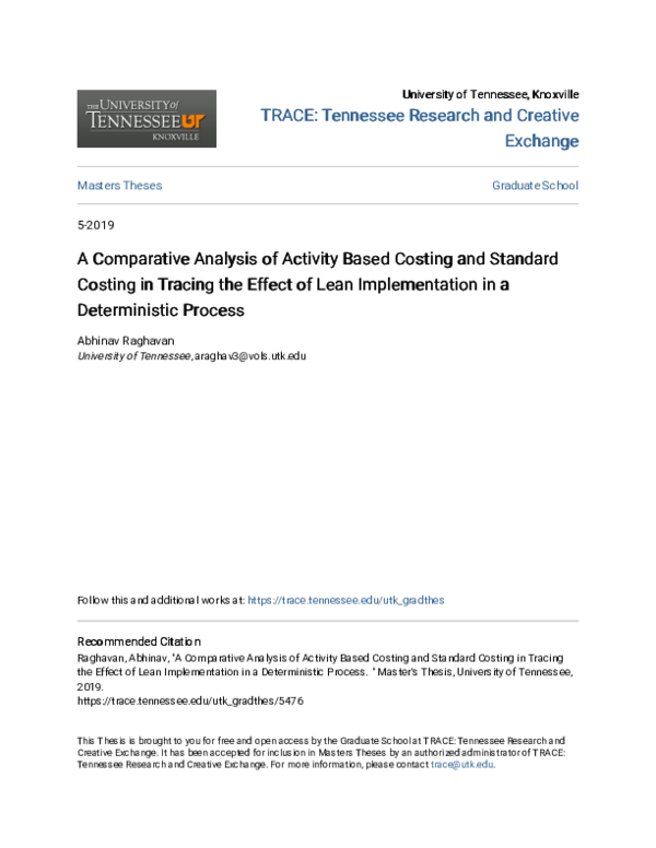 (PDF) A Comparative Analysis of Activity Based Costing and Standard ...