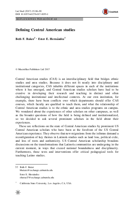 (PDF) Defining Central American studies