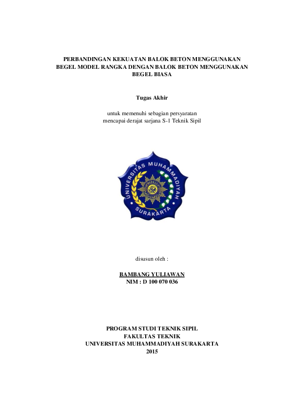 (PDF) Perbandingan Kekuatan Balok Beton Menggunakan Begel Model Rangka ...
