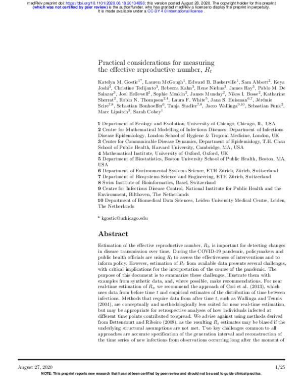 (PDF) Practical considerations for measuring the effective reproductive ...