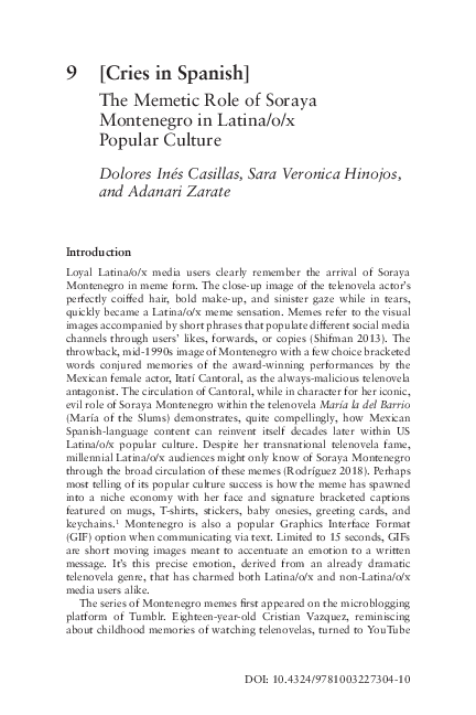 (PDF) The Memetic Role of Soraya Montenegro in Latina/o/x Popular Culture