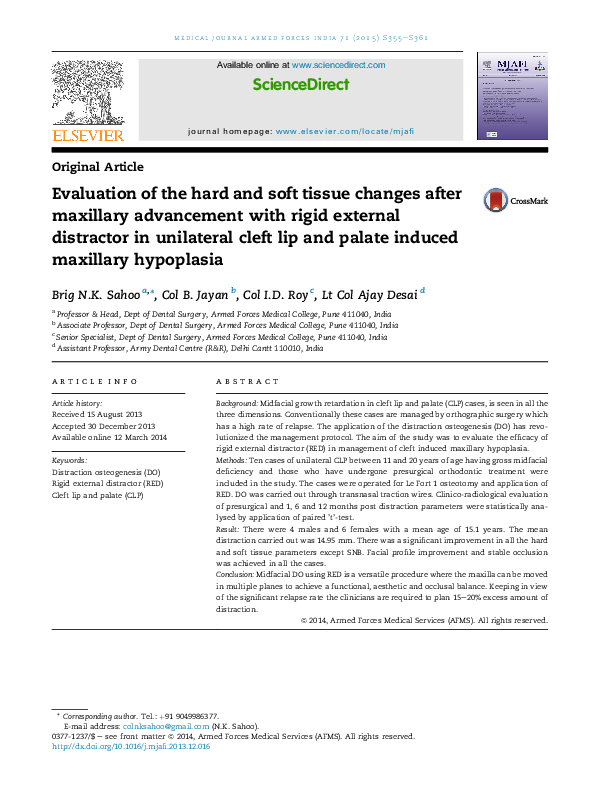 (PDF) Evaluation of the hard and soft tissue changes after maxillary ...