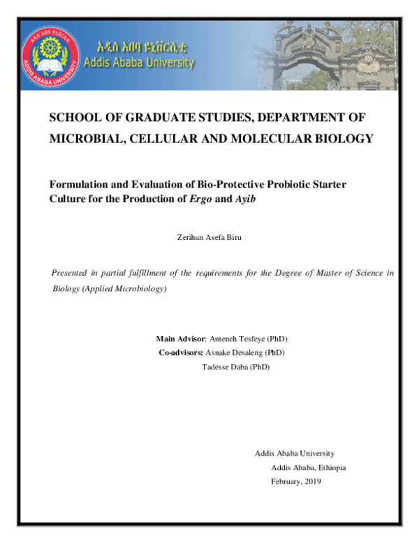 (PDF) Formulation and Evaluation of Bio-Protective Probiotic Starter ...