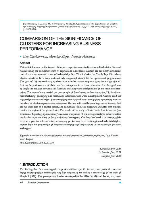(PDF) Comparison of the Significance of Clusters for Increasing ...