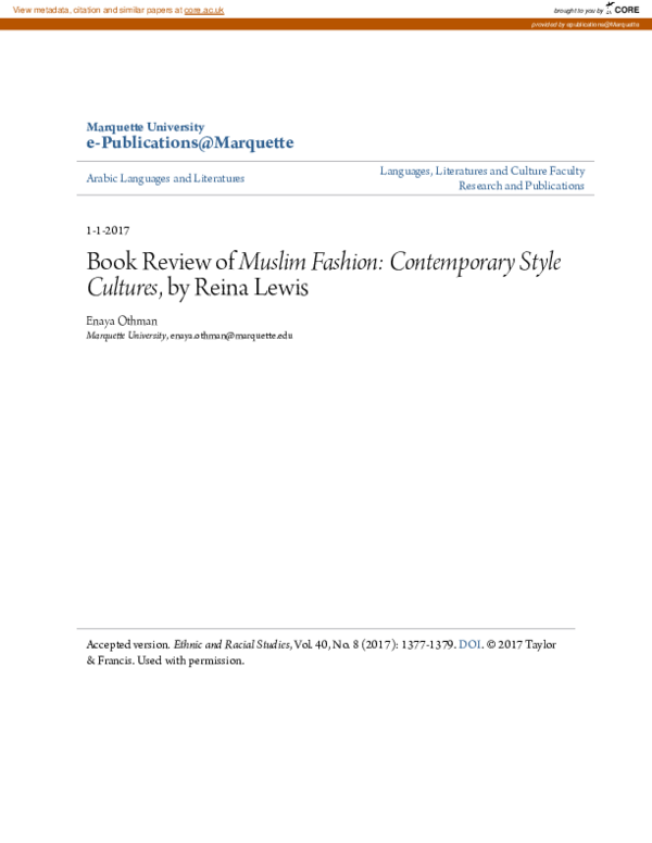 (PDF) Book Review of \u3cem\u3eMuslim Fashion: Contemporary Style ...