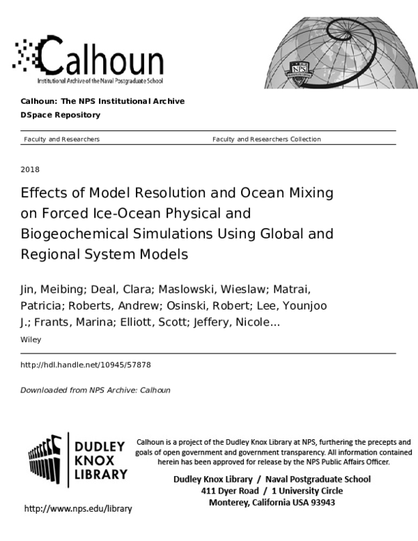 (PDF) Effects of Model Resolution and Ocean Mixing on Forced Ice‐Ocean ...