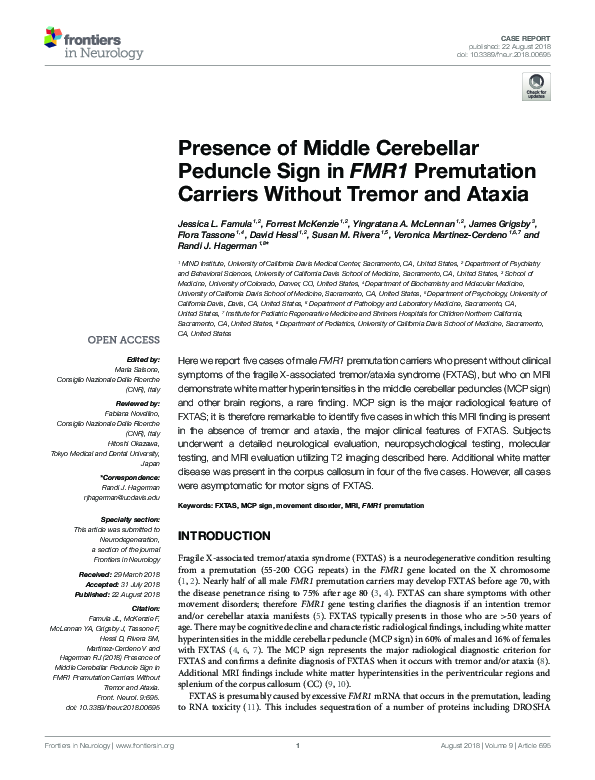 (PDF) Presence of Middle Cerebellar Peduncle Sign in FMR1 Premutation ...
