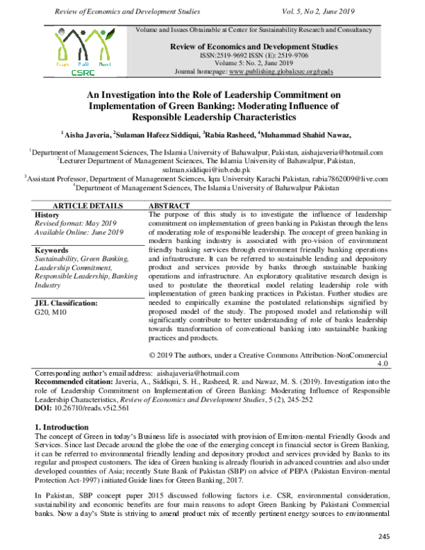 (PDF) An Investigation into Role of Leadership Commitment on ...
