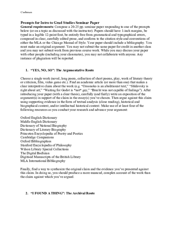 (PDF) Prompts for Intro to Grad Studies Seminar Paper (5)