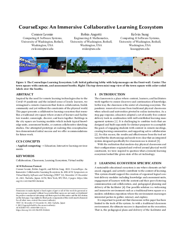 (PDF) CourseExpo: An Immersive Collaborative Learning Ecosystem