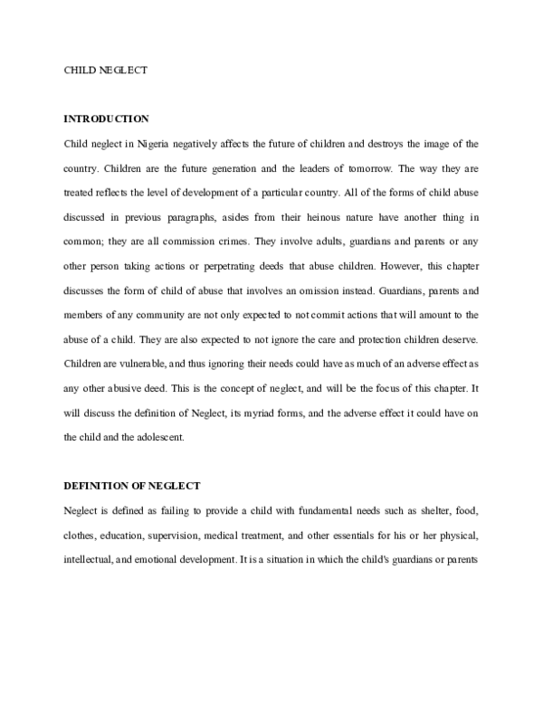 (DOC) CHILD NEGLECT