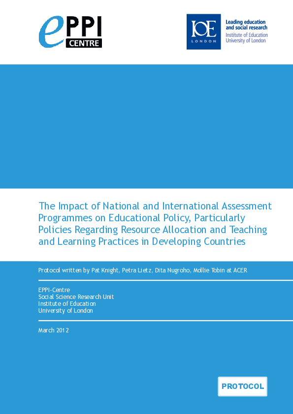 (PDF) The impact of national and international assessment programmes on ...