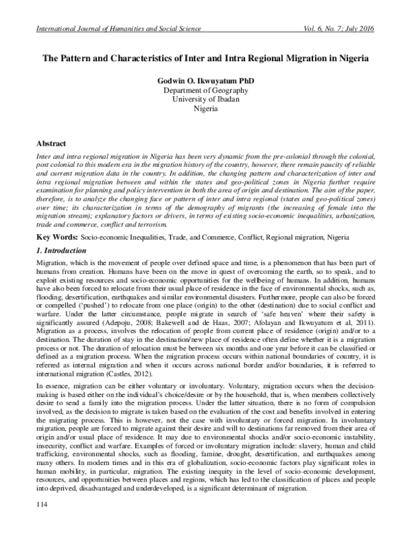 (PDF) The Pattern and Characteristics of Inter and Intra Regional ...