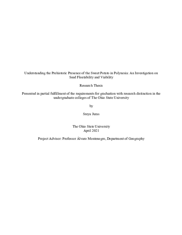 (PDF) Understanding the Prehistoric Presence of the Sweet Potato in ...