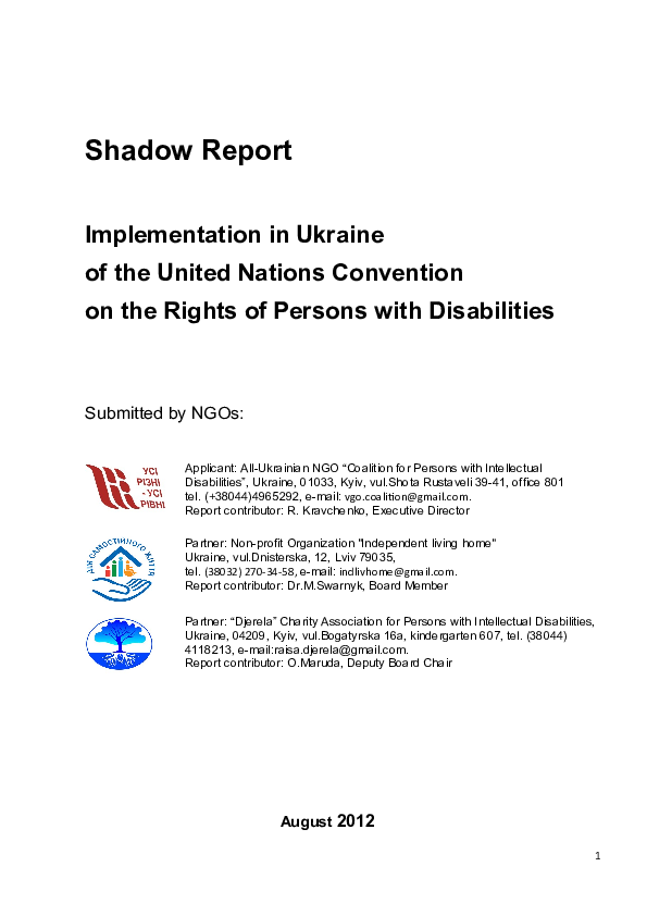 (DOC) Shadow Report: Implementation in Ukraine of the United Nations ...