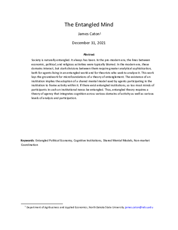 (PDF) The Entangled Mind