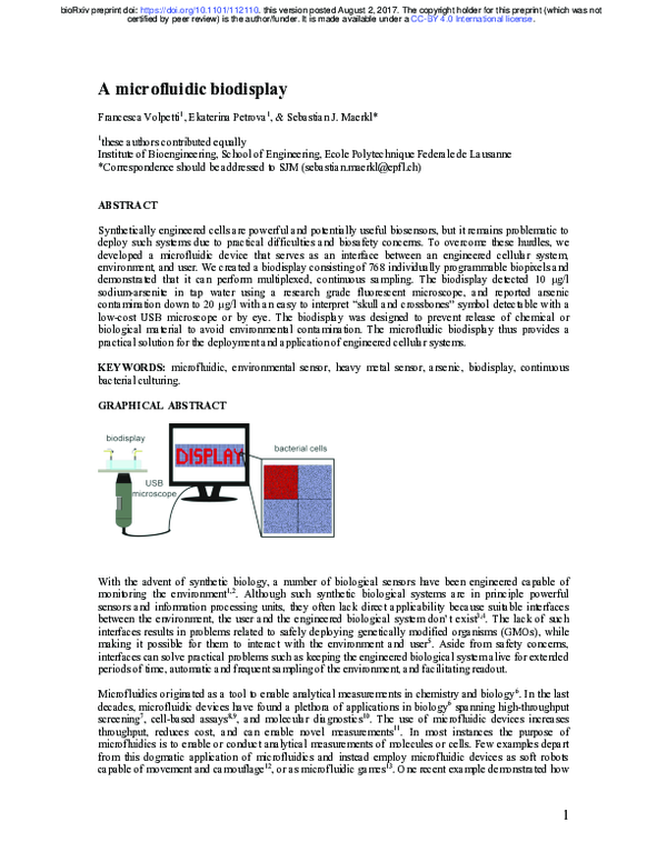 (PDF) A microfluidic biodisplay