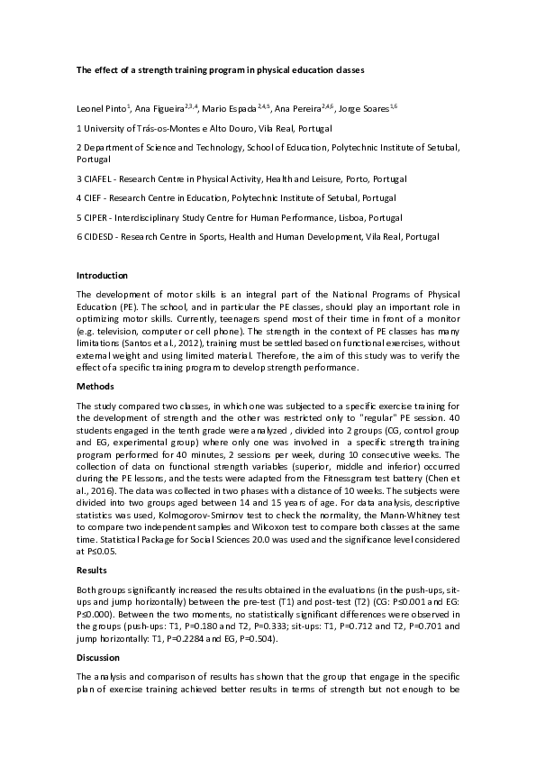 (PDF) The effect of a strength training program in physical education ...