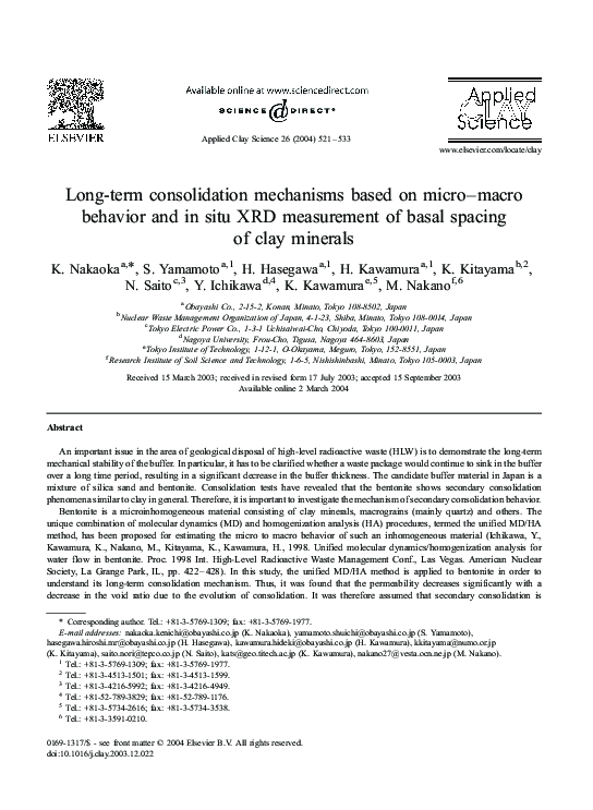 (PDF) Long-term consolidation mechanisms based on micro–macro behavior ...