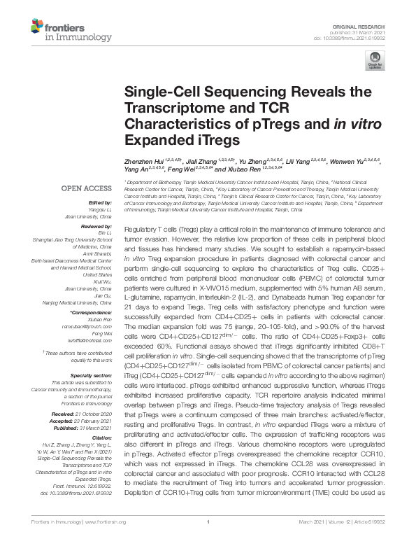(PDF) Single-Cell Sequencing Reveals the Transcriptome and TCR ...