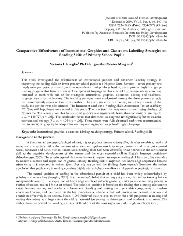 (PDF) Comparative Effectiveness of Instructional Graphics and Classroom ...