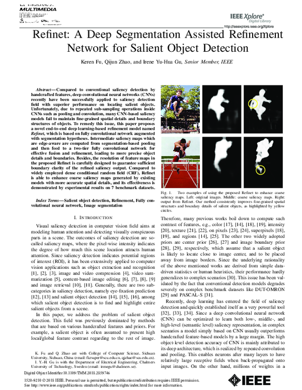 (PDF) Refinet: A Deep Segmentation Assisted Refinement Network for ...