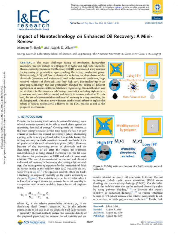 (PDF) Impact of Nanotechnology on Enhanced Oil Recovery: A Mini-Review