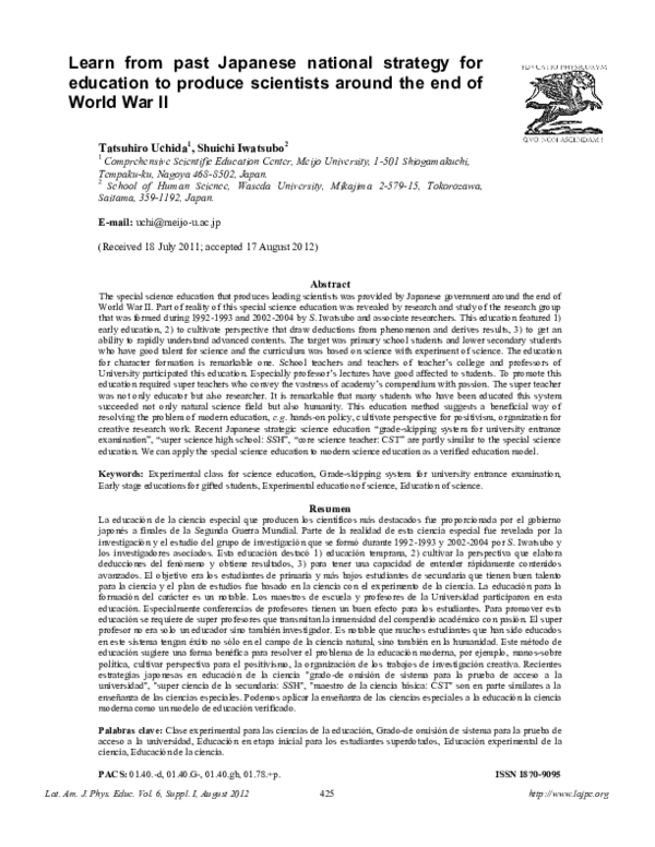 (PDF) Learn from past Japanese national strategy for education to ...