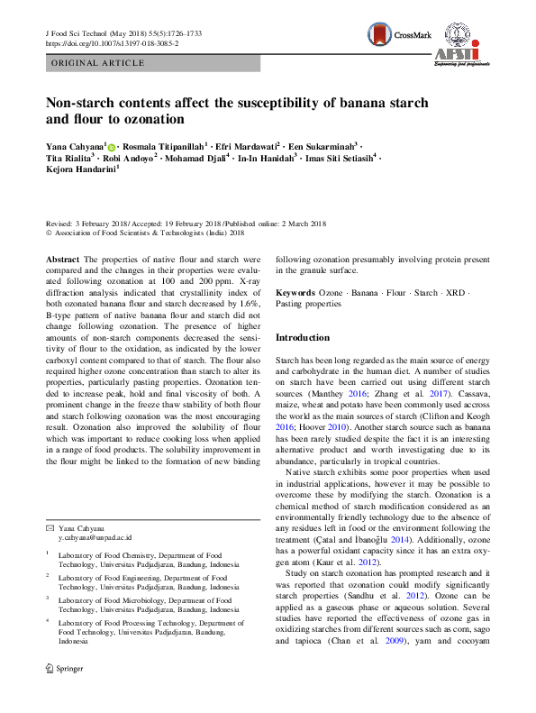(PDF) Non-starch contents affect the susceptibility of banana starch ...