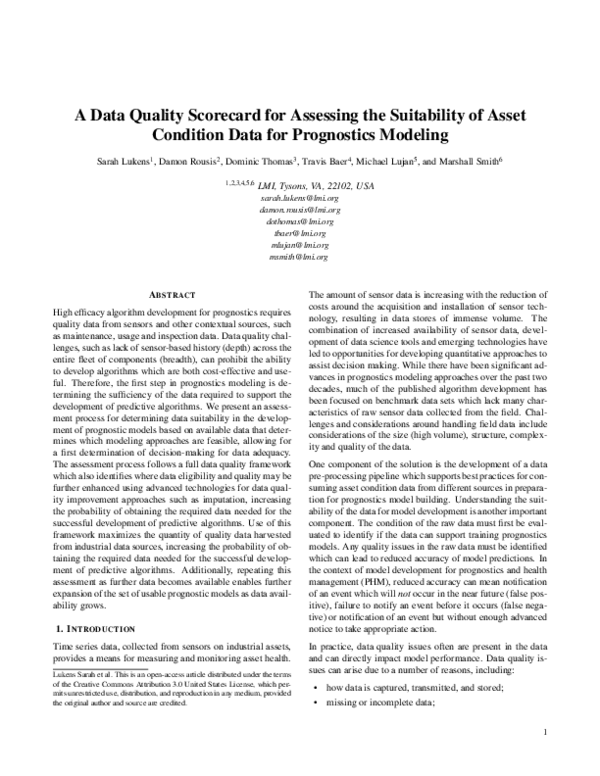(PDF) Data Quality Scorecard for Assessing the Suitability of Asset ...