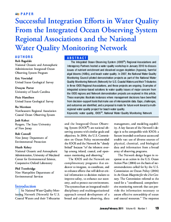 (PDF) Successful Integration Efforts in Water Quality From the ...