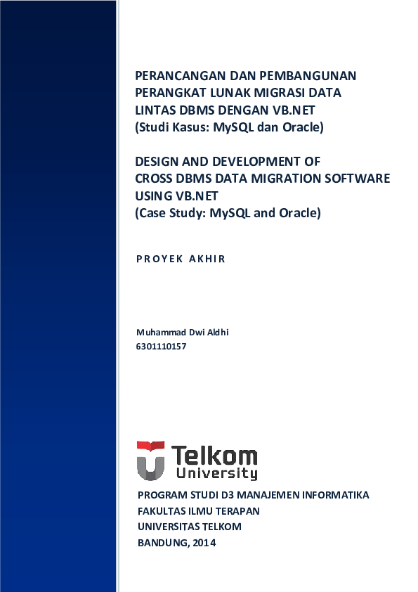 (PDF) PERANCANGAN DAN PEMBANGUNAN PERANGKAT LUNAK MIGRASI DATA LINTAS ...