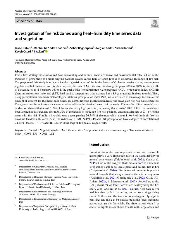 (PDF) Investigation of fire risk zones using heat–humidity time series ...
