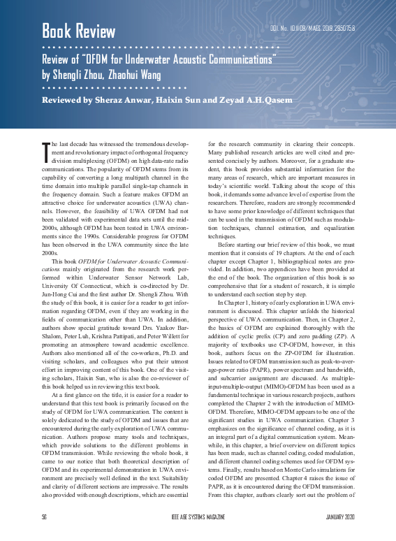 (PDF) Review of “OFDM for Underwater Acoustic Communications” by ...