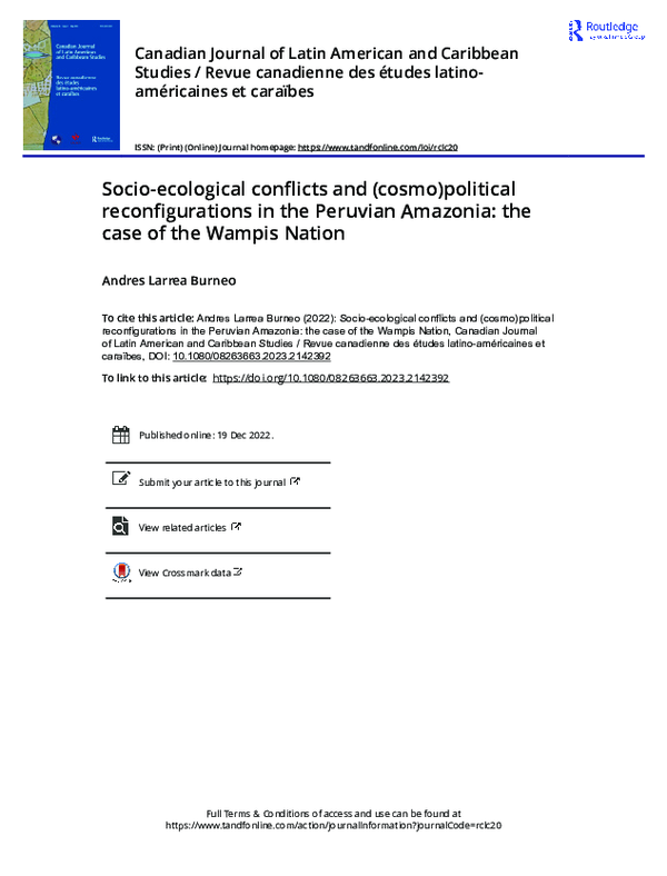 (PDF) Socio-ecological conflicts and (cosmo)political reconfigurations ...