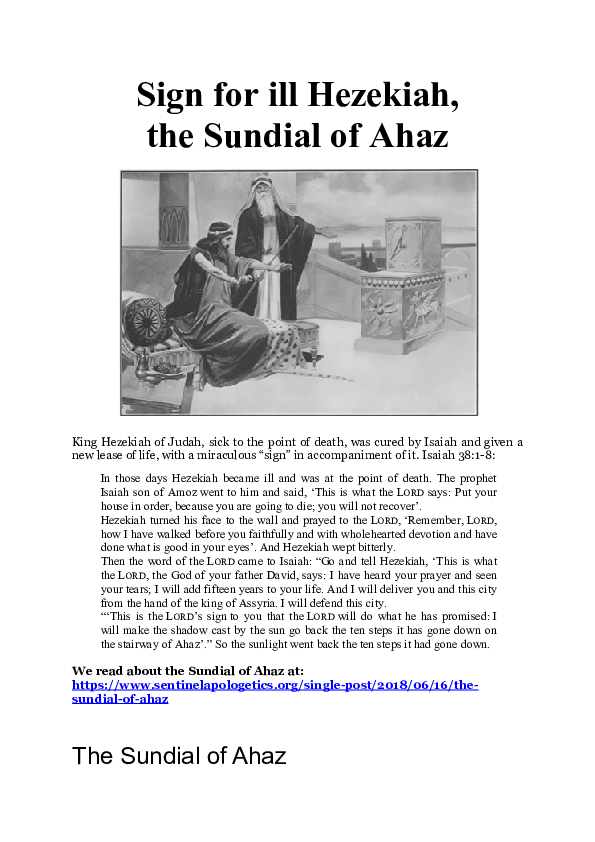(DOC) Sign for ill Hezekiah, the Sundial of Ahaz