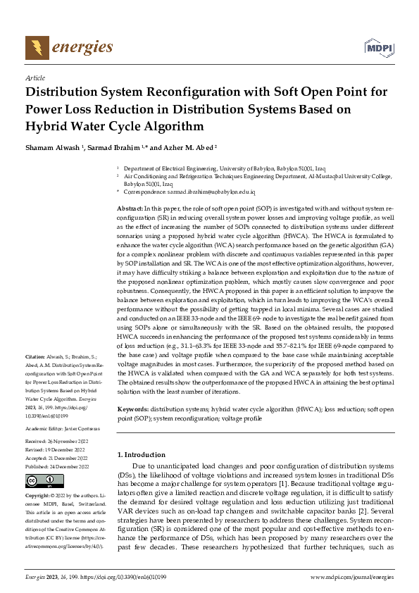 Pdf Distribution System Reconfiguration With Soft Open Point For