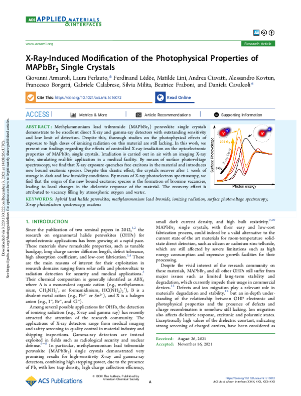 (PDF) XRay-Induced Modification of the Photophysical Properties of ...