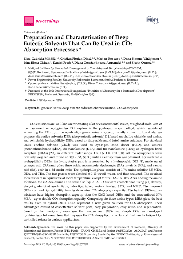 (PDF) Preparation and Characterization of Deep Eutectic Solvents That ...