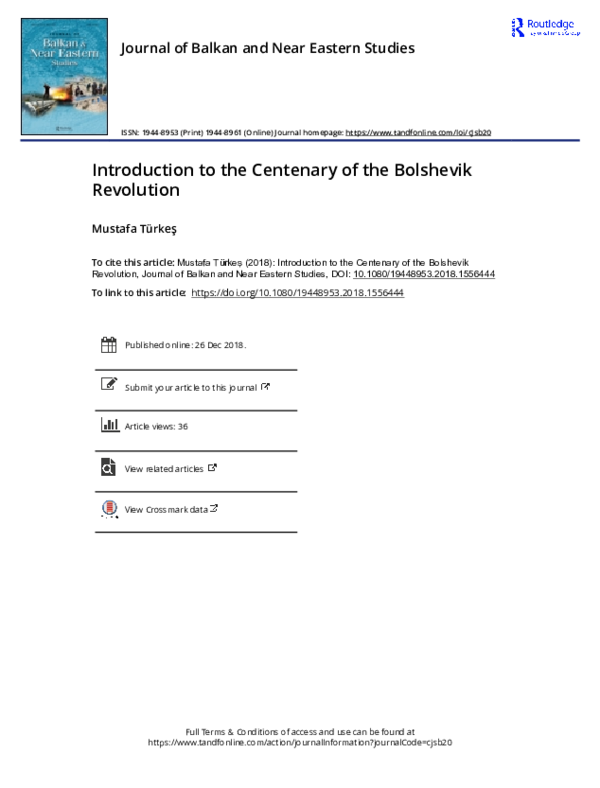 (PDF) Introduction to the Centenary of the Bolshevik Revolution