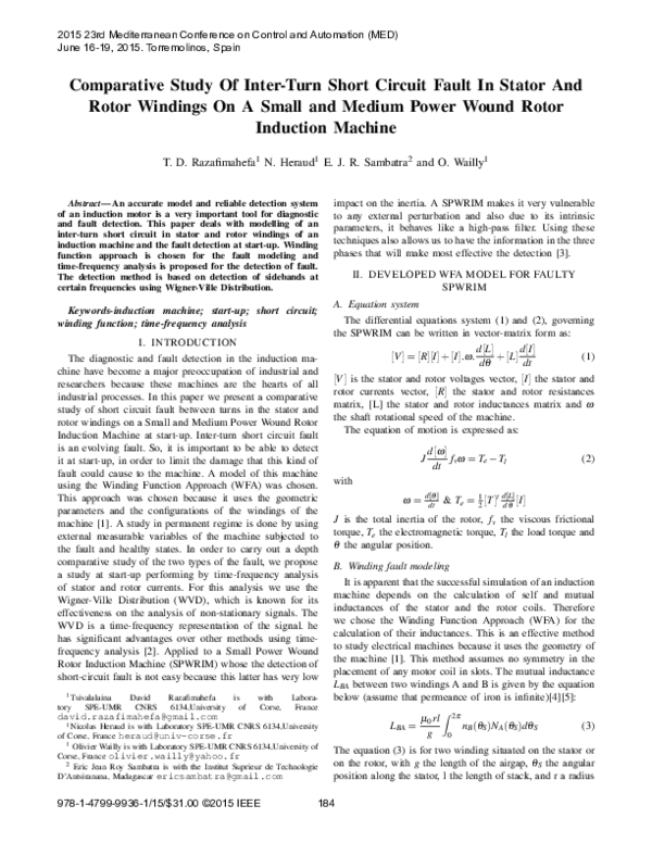 (PDF) Comparative study of inter-turn short circuit fault in stator and rotor windings on a ...