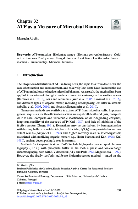 (PDF) ATP as a Measure of Microbial Biomass