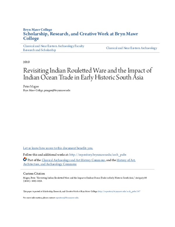 (PDF) Revisiting Indian Rouletted Ware and the impact of Indian Ocean ...