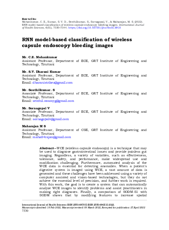(PDF) RNN model-based classification of wireless capsule endoscopy ...